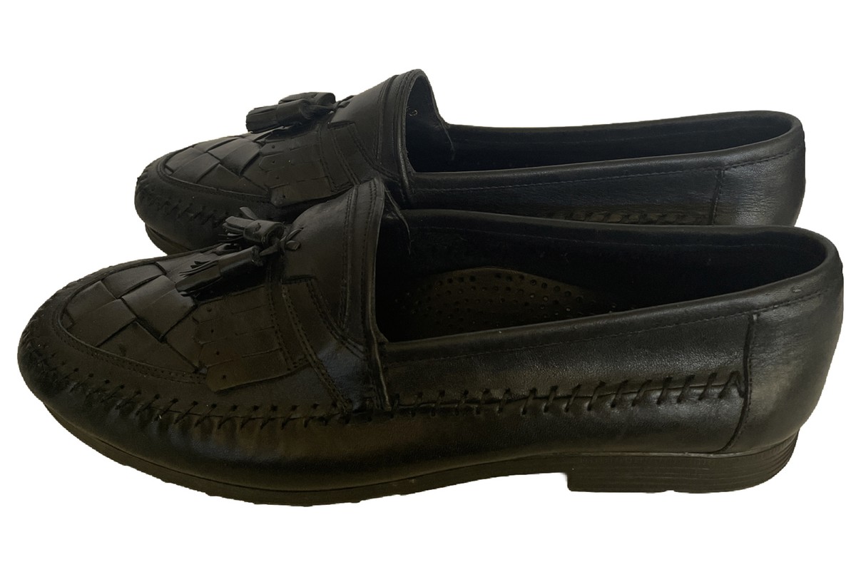 Men's GIORGIO BRUTINI Loafers Tassels Black Leather Shoes Men's GIORGIO BRUTINI Loafers Tassels Black Leather Shoes