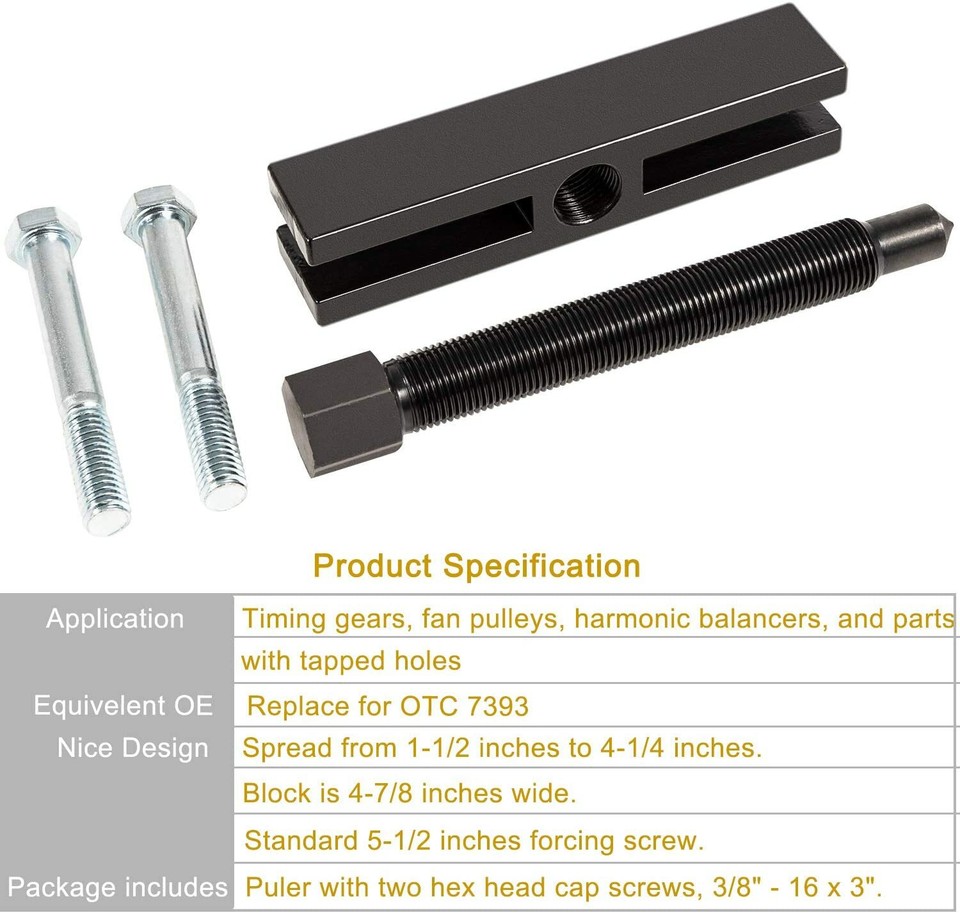 Gear and Pulley Puller with 5-1/2" Long Forcing Screw Replace for OTC ...