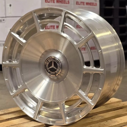 22" SILVER BRUSHED MERCEDES WHEELS RIMS FLOATING CAPS S580 S550 S560 ...