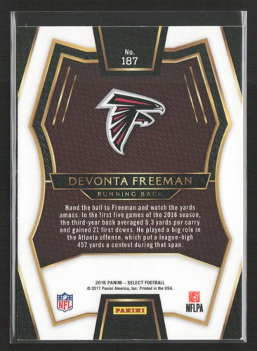 Devonta Freeman 2016 Panini Select #187 Tri-Color Prizm Atlanta Falcons ...