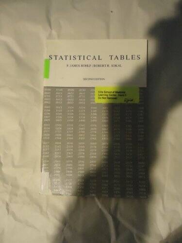 Statistical Tables - Paperback By Rohlf, James - GOOD 9780716712589 | eBay
