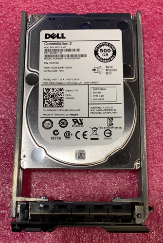 DELL 55RMX 055RMX ST9500620SS 500GB 7.2K SFF 2.5'' SAS HDD HARD DRIVE W ...
