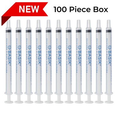 1cc | 1ml Silicone O-ring Slip Tip Feeding Reusable Syringe W Caps 100 ...