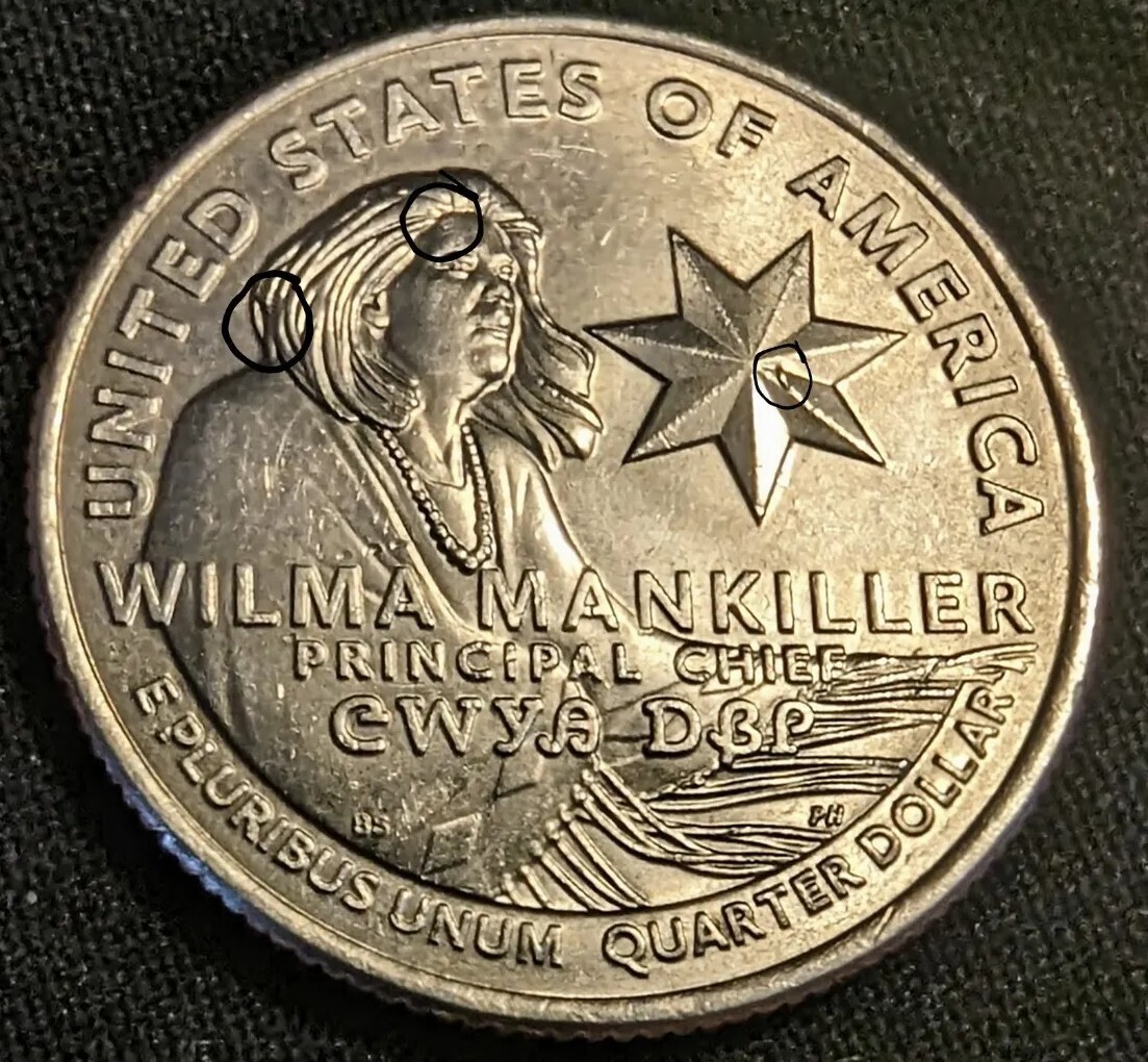 New error 2022-P Wilma Mankiller drooling George and die chip on star ...