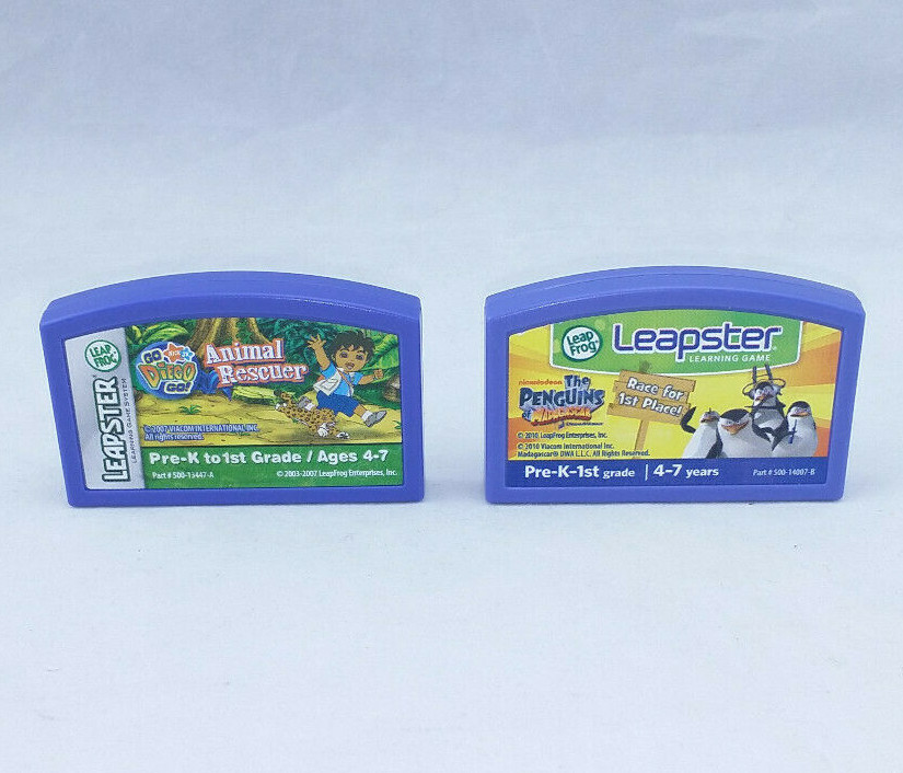 Lot of 3 LeapFrog Leapster, L-Max Learning Game Penguins, Go Diego ...