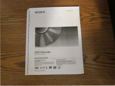 Sony RDR-GX300 RDR-GX700 operating instructions user manual | eBay