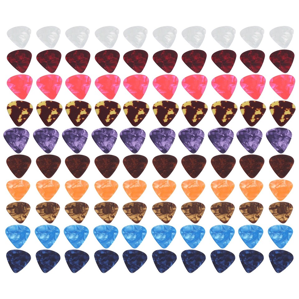 100Pcs Colorful Celluloid Guitar Picks Finger Protection Tool For YLML ...