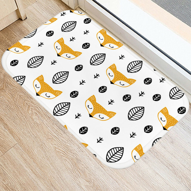 Cartoon fox Door Mat Indoor Hallway Balcony Mats Velvet Living Room ...