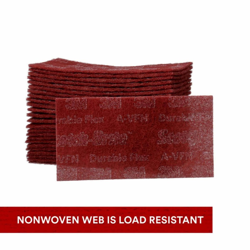 3M Scotch Brite 64659 Scuff Pads Very Fine Maroon Hand Sanding Pads 25 ...