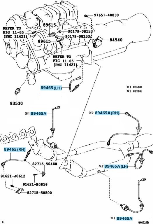 TOYOTA CELSIOR CROWN SOARER LEXUS GS LS SC Genuine Oxygen Sensor 89465 ...