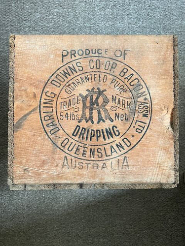 Vintage boxes - K.R. Darling Downs Co-Op Bacon Assn Ltd dripping box 54 ...