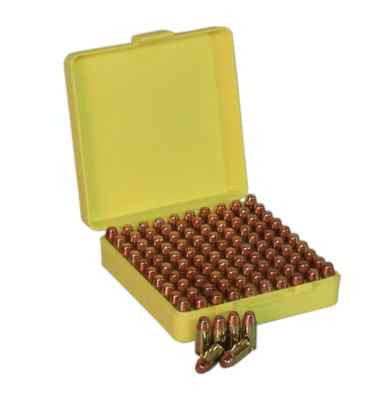 NEW Plastic Pistol Ammunition Box Small - 100 Rounds - 9mm etc Ammo ...