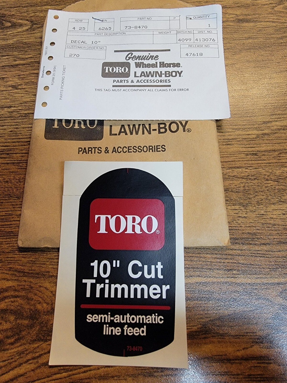 New OEM Genuine Toro 10" cut trimmer decal 73-8470 | eBay