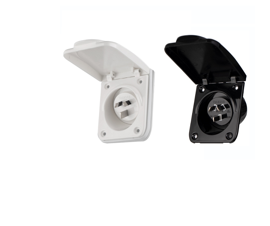 10A 15A Caravan Inlet Outlet RV Camper Motor Home Power Socket White ...