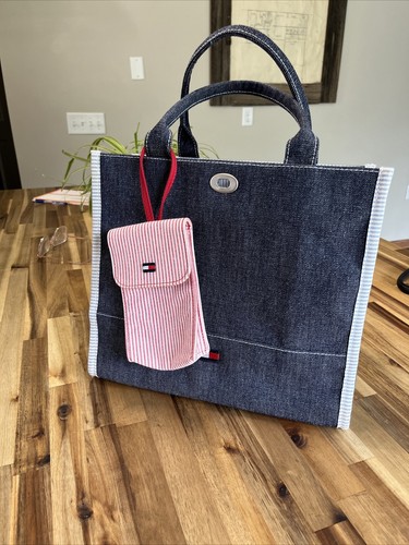 Tommy Hilfiger Denim Tote With Cell Phone Case | eBay
