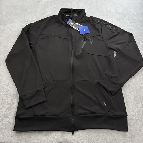 NWT Spyder ProW=B Active Full Zip Long Sleeve Jacket Mens L Black ...