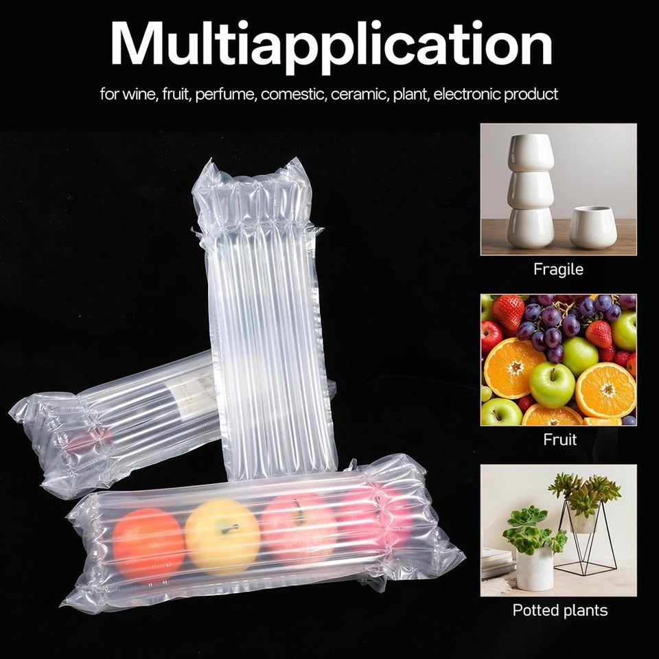 50-Pack Inflatable Wine Bottle Protector Bags, Reusable Air Column ...