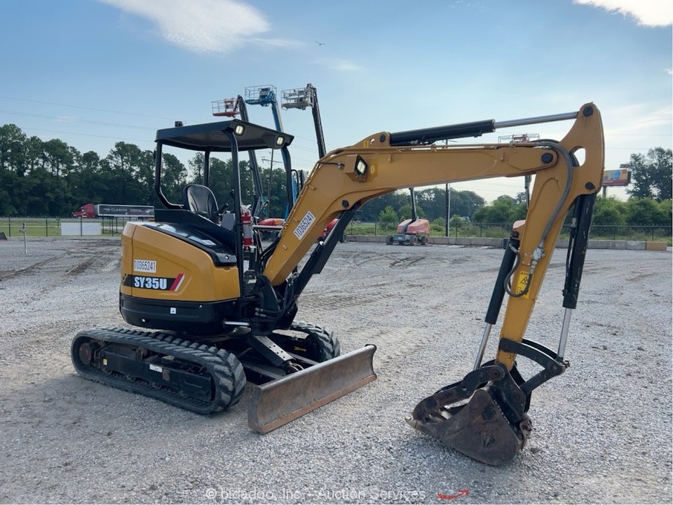 2022 Sany SY35U Mini Excavator Rubber Track Trackhoe Thumb Blade Aux ...