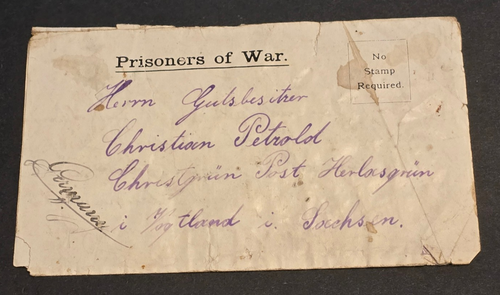 WW1 WWI Imperial German Soldier PRISONER OF WAR POW Censored Letter ...