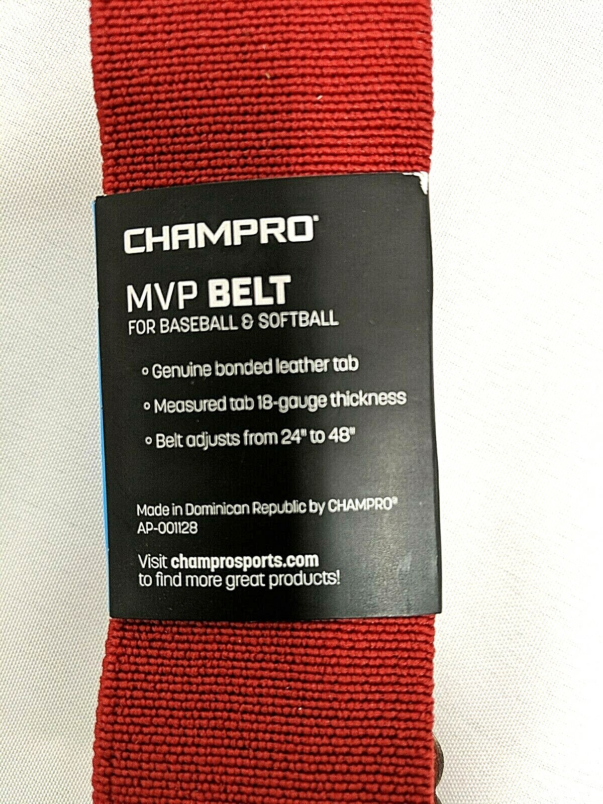 Champro MVP Elastic Adult Baseball/Softball Belt w/Leather Tab ...