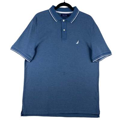 Nautica Steel Blue Cotton Polo Shirt Size L | eBay Australia