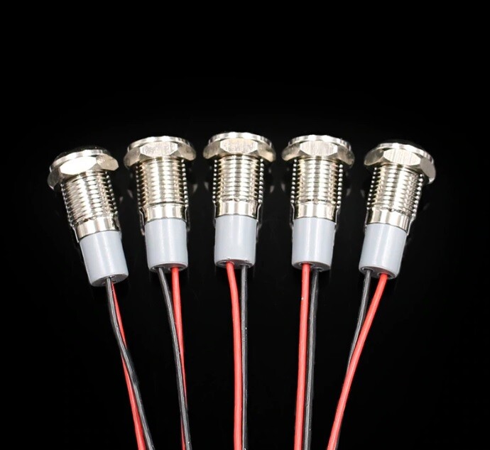 Round LED Waterproof 6mm 8mm 10mm 12mm 14mm 5V 12V 24V 220V Red, White ...
