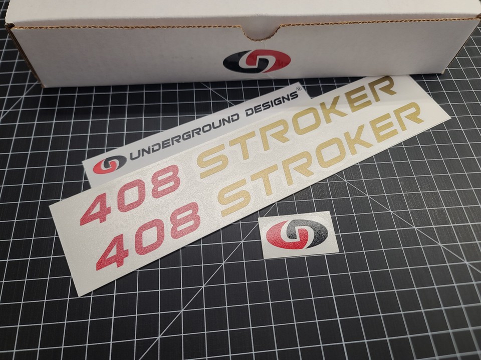 408 STROKER Decals (2pk) Racing Engine Hood Valve Cover Stickers LQ4 ...