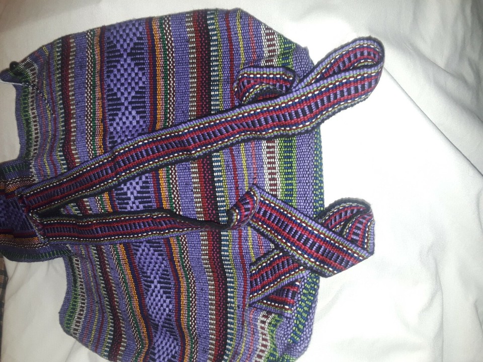 Handmade Woven Mexican Backpack Serape Beach Bag Hippie Bohemian Rasta ...