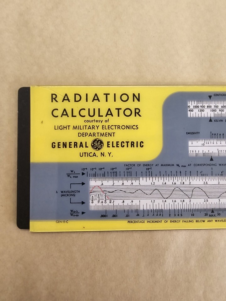 Vintage General Electric Radiation Calculator Slide Rule | eBay