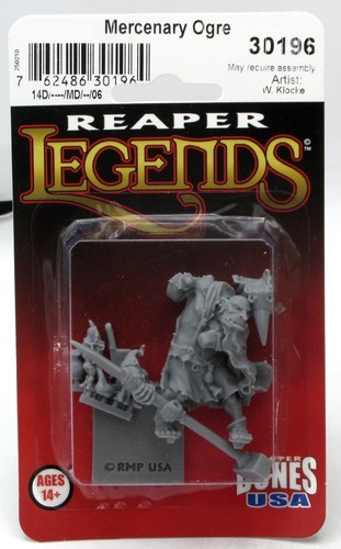 Reaper 30196 Mercenary Ogre (Bones USA Legends) Monster Warrior ...