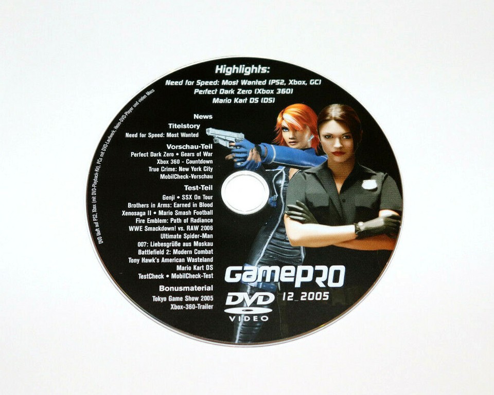 GamePro DVD Perfect Dark Zero Gears of War Mario Smash Football Kart DS ...