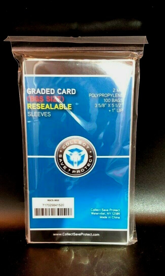BGS (Beckett) PSA Graded Card Sleeves 100 Bags 2MIL 3 5/8 X 5 1/2 BGS ...