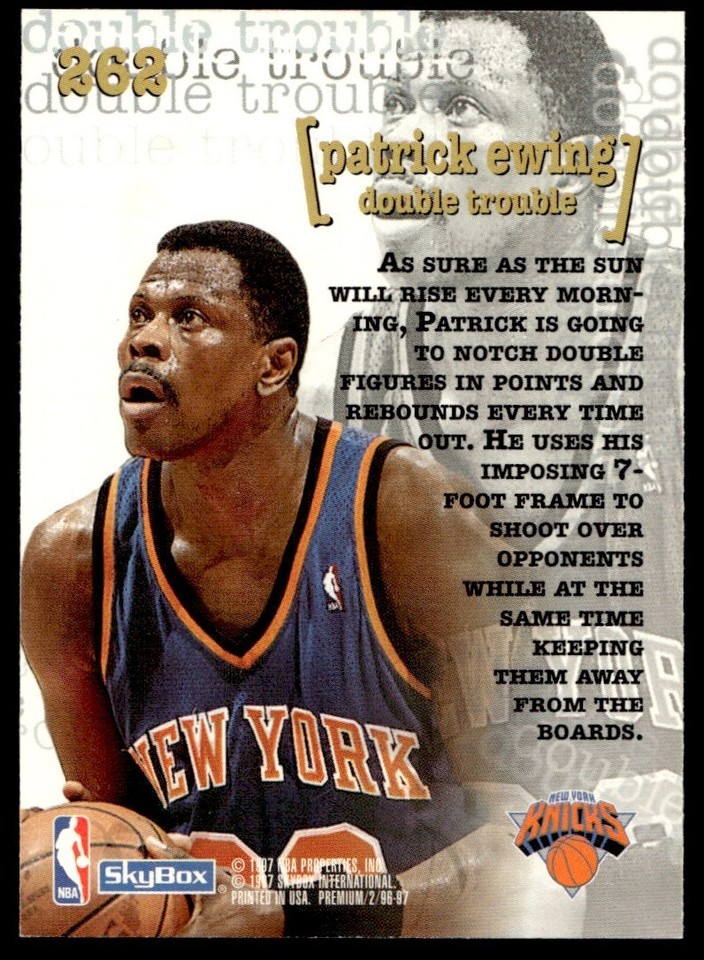 1996-97 SkyBox Premium Patrick Ewing A53 New York Knicks #262 | eBay
