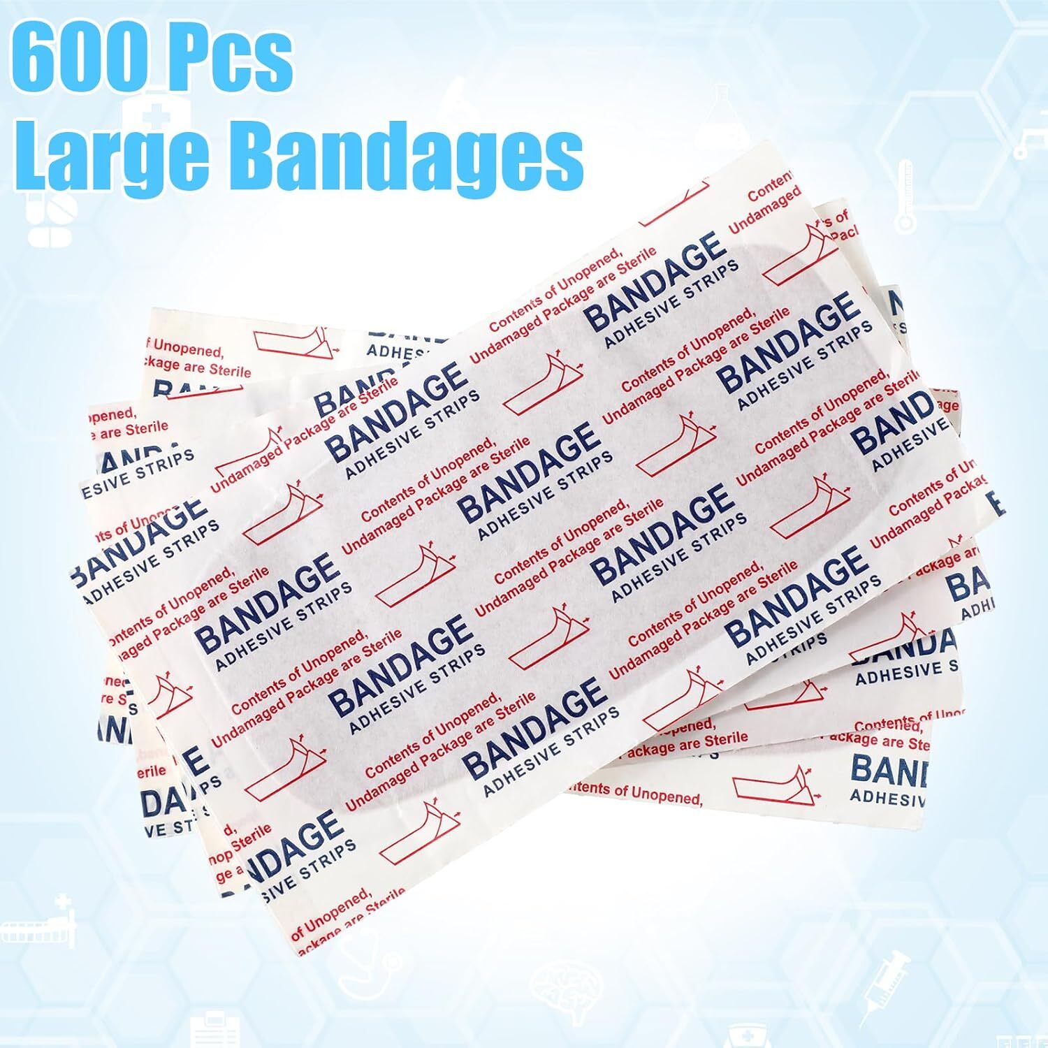 Sinmoe 600 Pcs Large Bandages Bulk Big Flexible Adhesive Wound Care ...