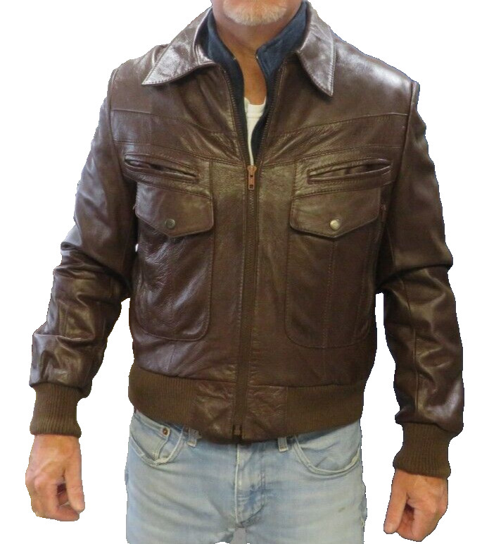 Men's Berman's Leather Jacket with Fur Liner Vest S… - Gem