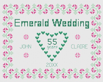Cross Stitch Wedding Anniversary Sampler Kit or Pattern - Florashell ...