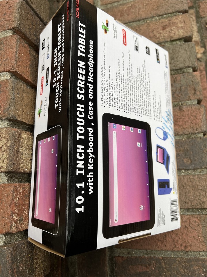 Craig CMP840 BUN-BL-HD Quad Core 10.1in Tablet w Keyboard Case ...