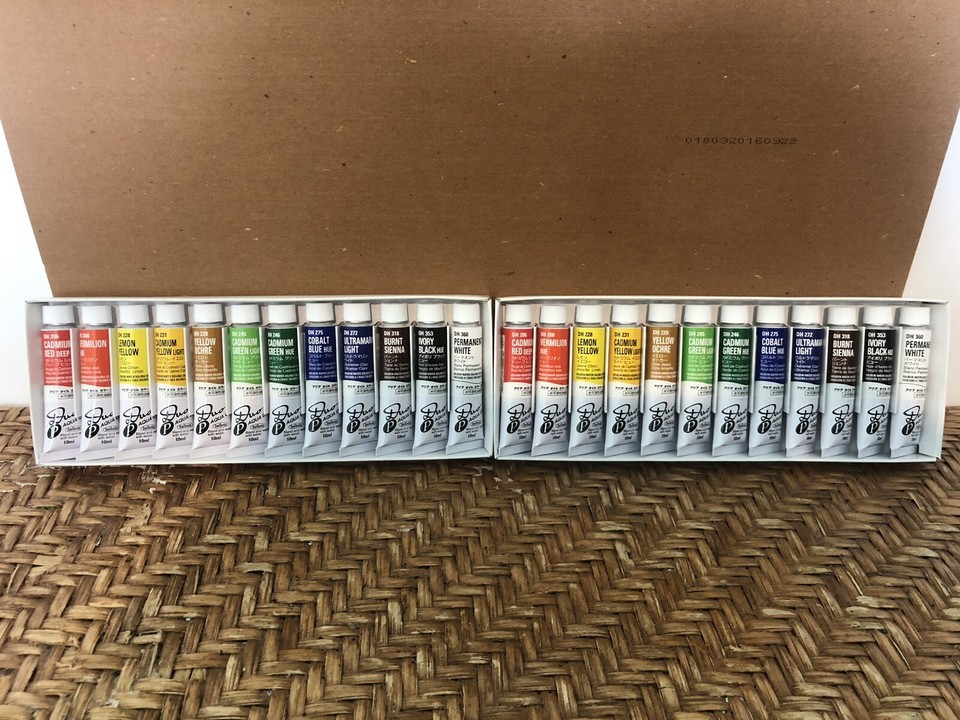 holbein water soluble oil colors, aqua oil duo 12 colorset two boxes ...