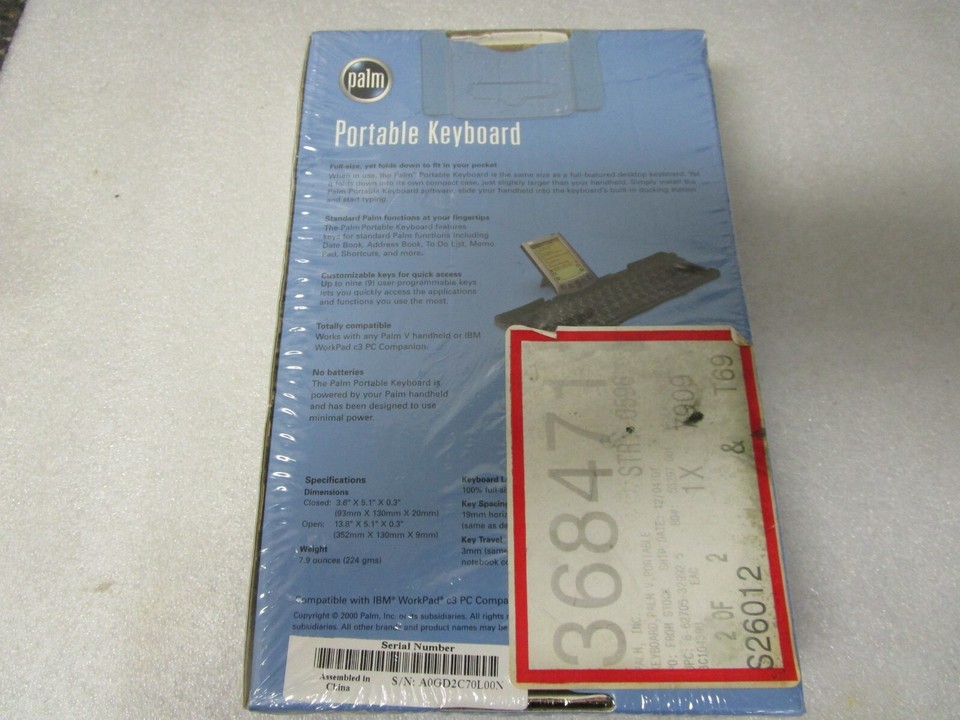 Palm Portable Keyboard for V Series - New/Sealed 662705329925| eBay