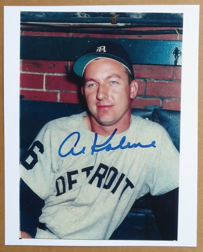 Al Kaline Detroit Tigers # 6 color 8 x 10 photo in dug out SIGNED COPY ...