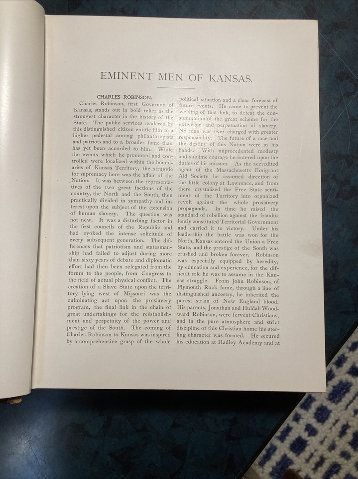 Rare Book! Eminent Men Of The State Of Kansas 1901 By Wilson Very Good ...