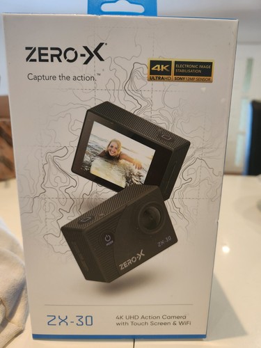 Zero-X ZX-30 4K UHD Action Camera 12MP Sony sensor Display & Wi-Fi New ...
