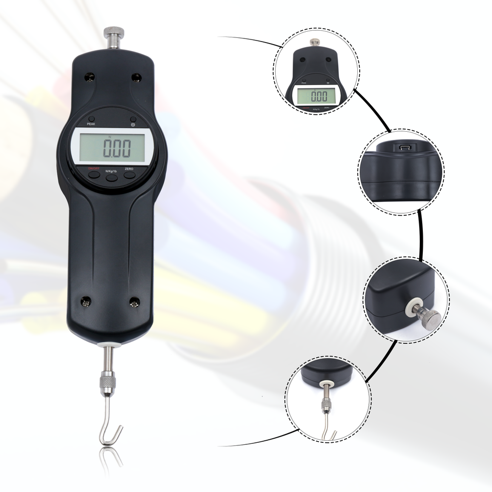 500N/110Lbs Digital Force Gauge Push & Pull Meter Tester w/ Digital ...