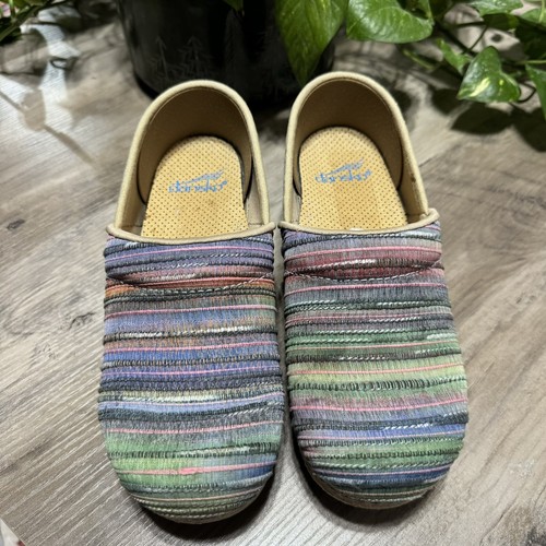 Dansko Vegan Striped Clogs Nursing Professional Loafer Shoe Womens 36 ...