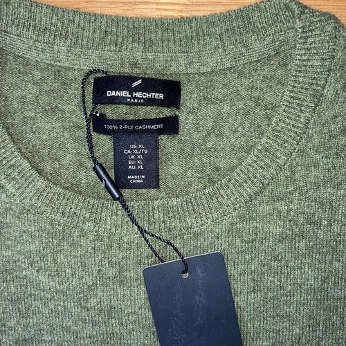 NWT Daniel Hechter Paris MENS Pullover 100% Cashmere Green SWEATER Size XL | eBay