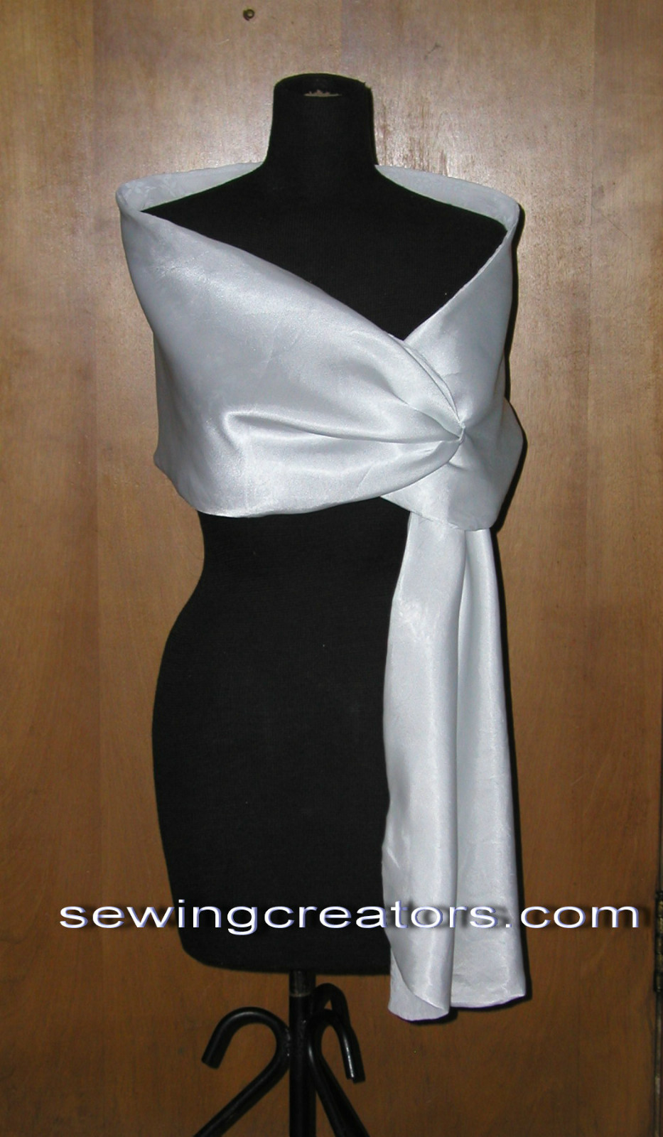 Black / White Satin Pull Thru Shawl Formal Cape Prom Shawls Capes Wraps ...