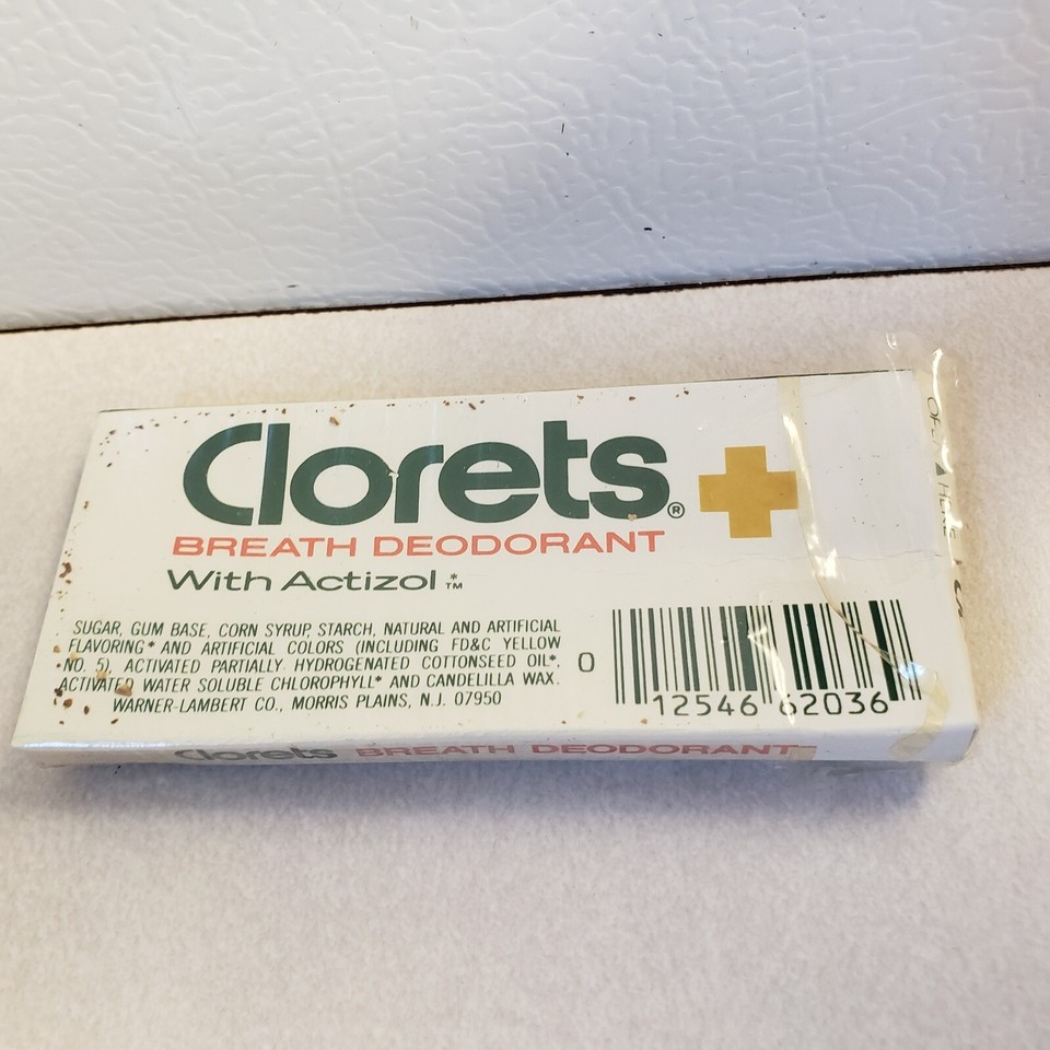 Vintage 1980s Chewing Gum Box 80s Clorets Breath Deodorant Actizol ...