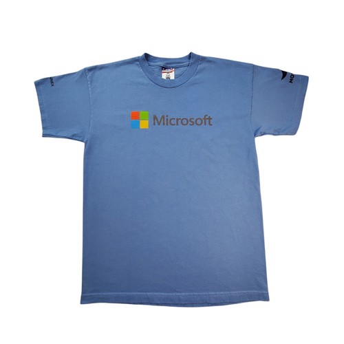 Microsoft Windows Logo T-shirt USA Made Blue Sz Large Computer Tech Tee ...