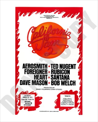 1978 California Jam 2 Cal Jam II At Ontario Motor Speedway Handbill ...