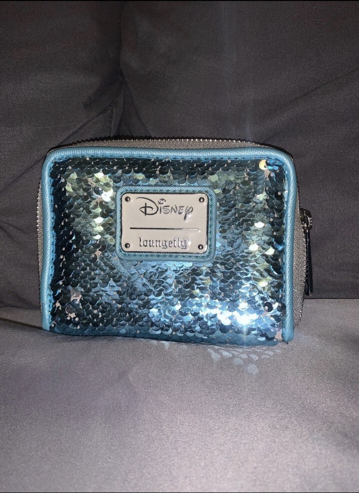 Disney Loungefly Elsa Frozen Mini Backpack with Matching Blue Sequin ...
